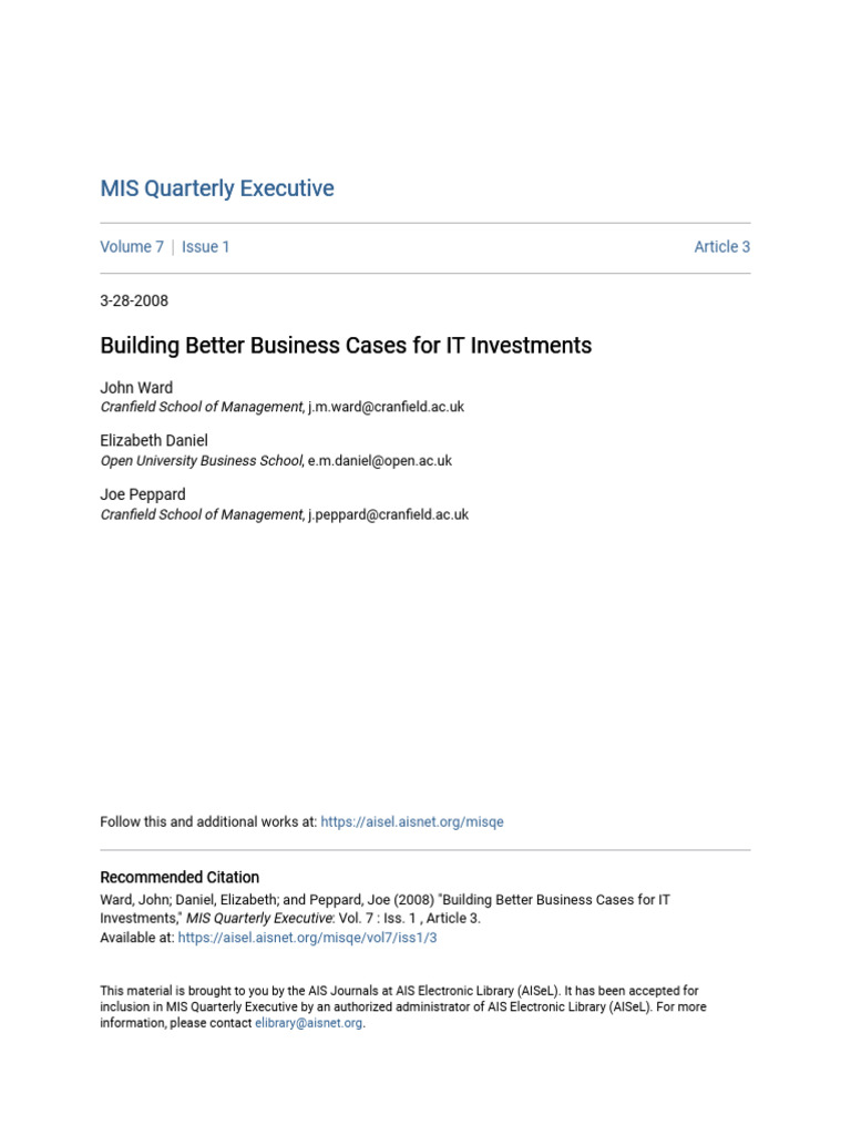 4-Building Better Business Cases For IT Investments | PDF | Sales ...