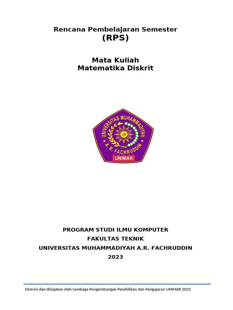 RPS Matematika Diskrit | PDF