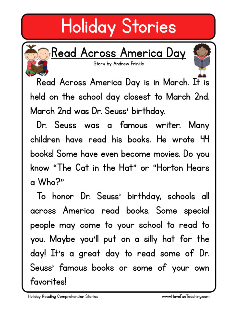 Reading Comprehension - Holiday Stories | PDF