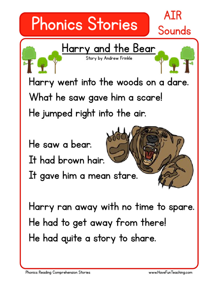Reading Comprehension - Phonics Stories | PDF | Phonics