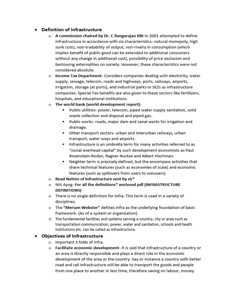 Understanding Infrastructure Definitions | PDF | Infrastructure | Transport