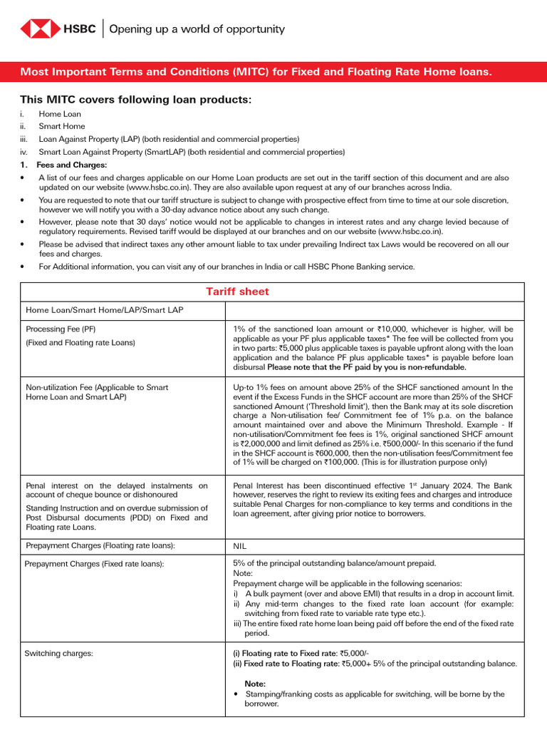 Mitc Home Loans Jan24 | PDF | Loans | Interest