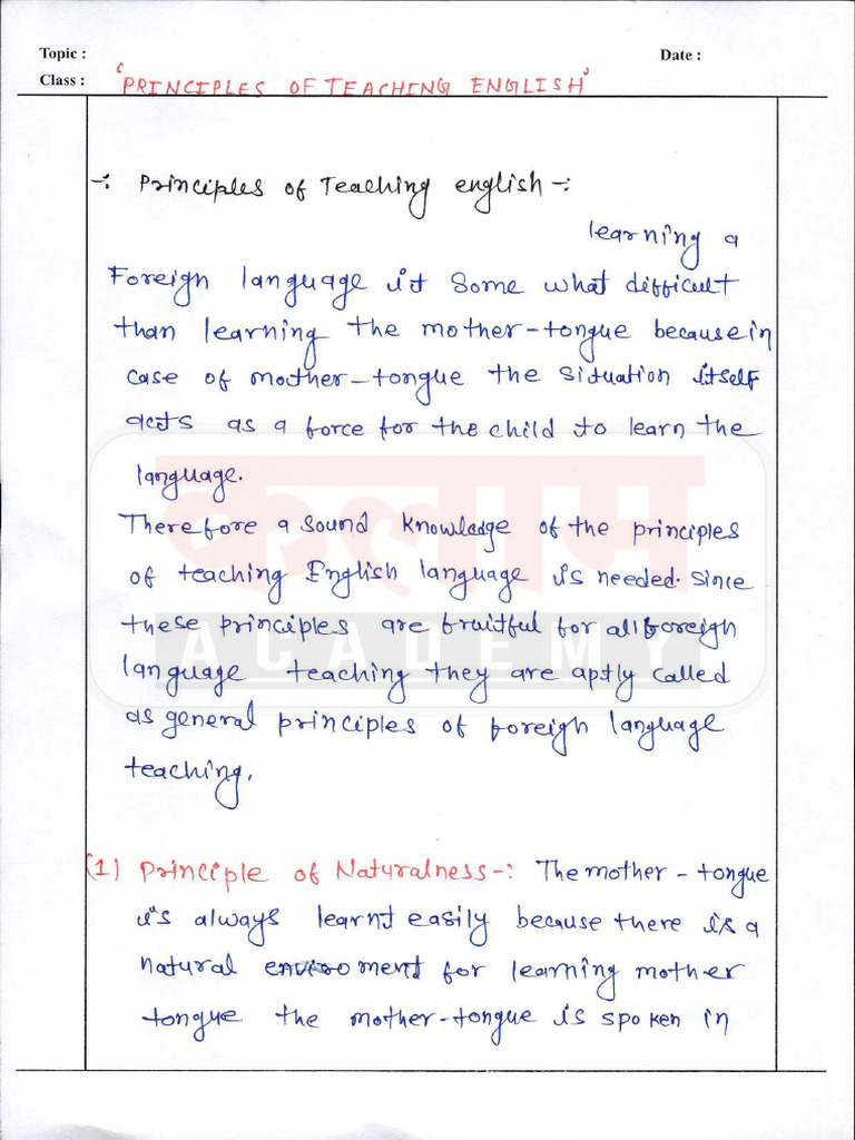 Principles of Teaching English | PDF