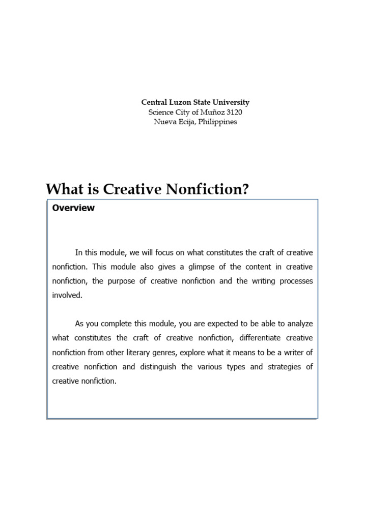 What is Creative Nonfiction | PDF | Creative Nonfiction | Essays
