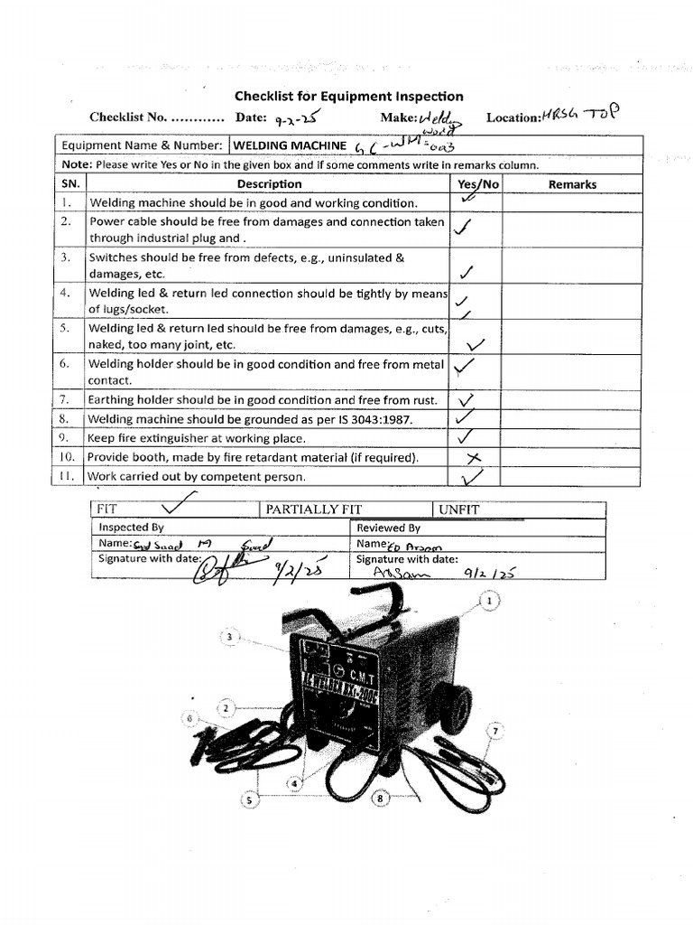 Welding Grinding Inspection Checklist Final | PDF