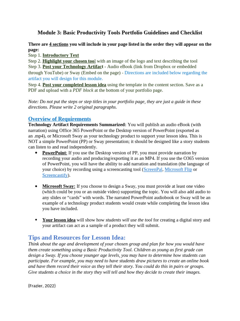 Module 3a Guidance and Checklist BPTs | PDF | Hyperlink | Software