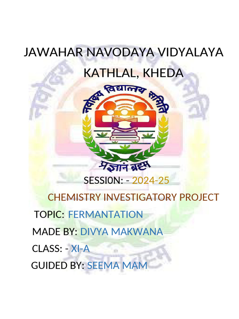 Divya Chemistry Project. 2.0 | PDF