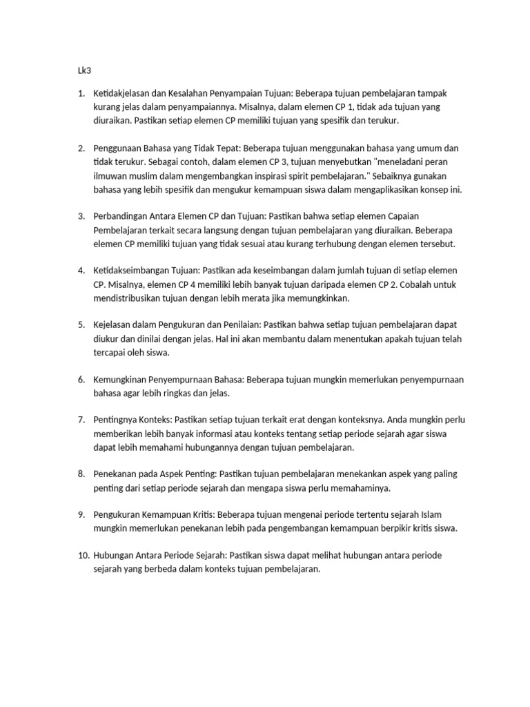 KEKURANGAN Lk3 | PDF