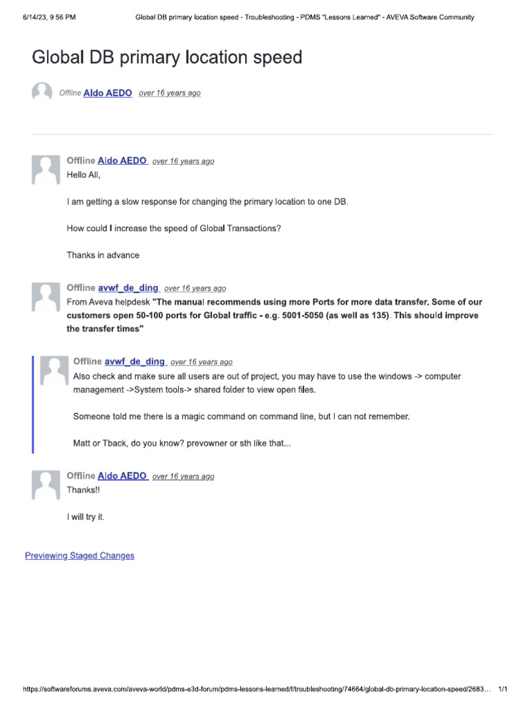 Global DB primary location speed | PDF