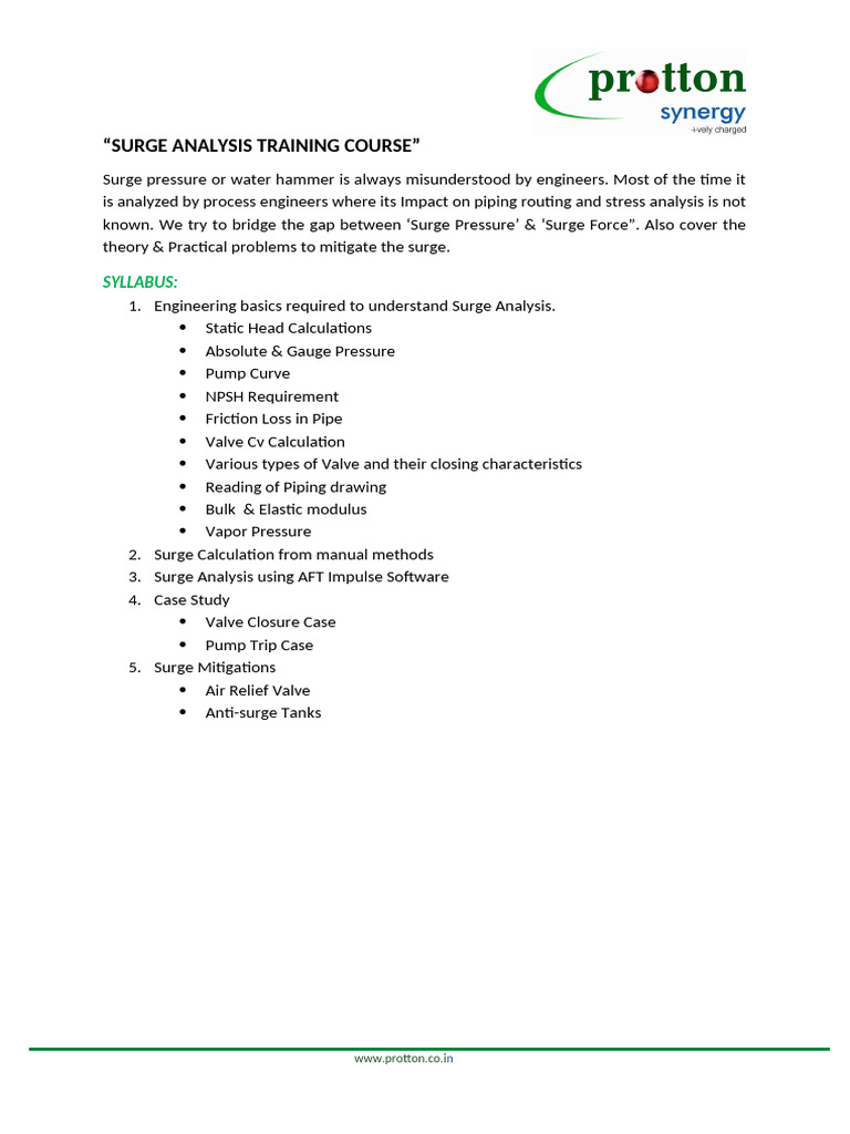 Surge Analysis Training Course | PDF
