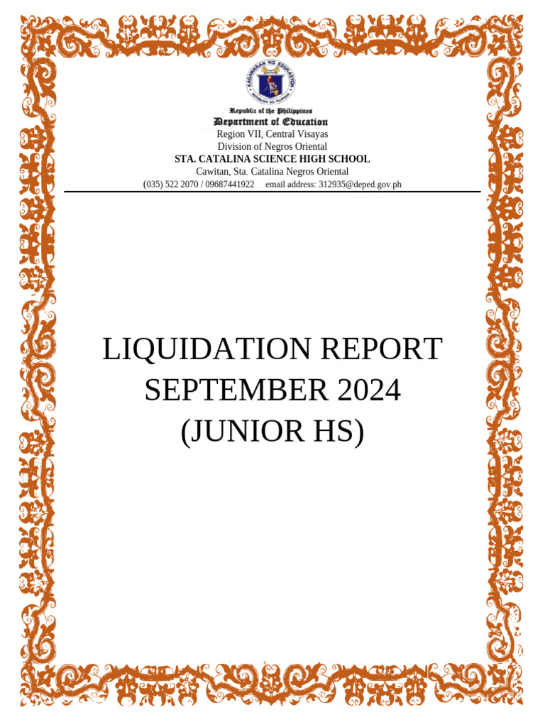 Mooe Cover Page - JHS | PDF