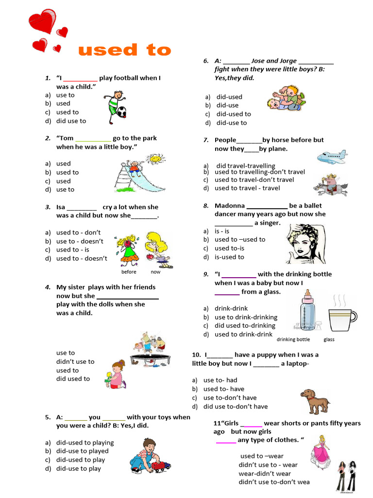 Activity 1. Grammar Practice USED TO | PDF