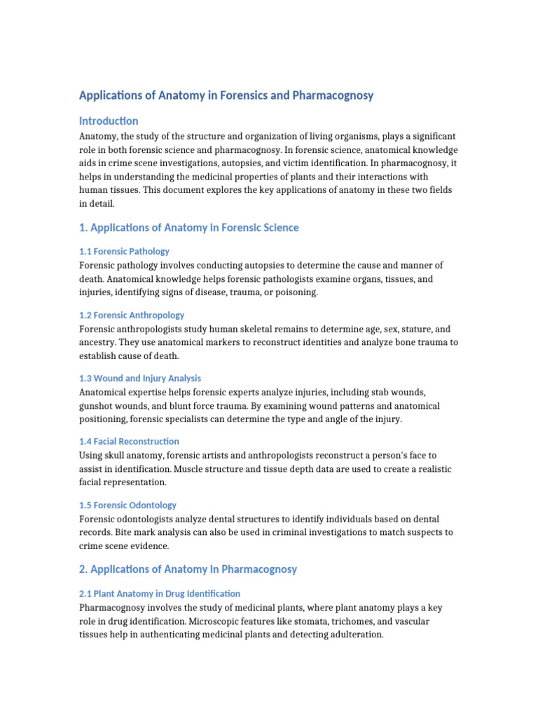 Applications_of_Anatomy_in_Forensics_and_Pharmacognosy | PDF | Forensic ...
