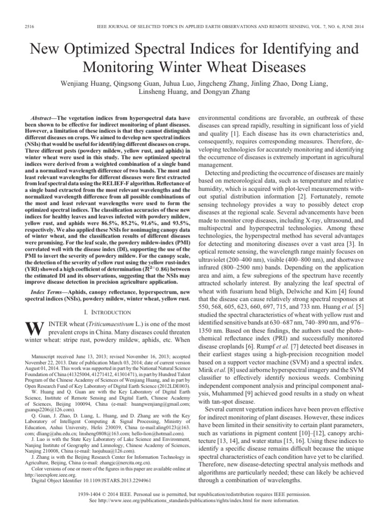New Optimized Spectral Indices For Identifying and Monitoring Winter ...