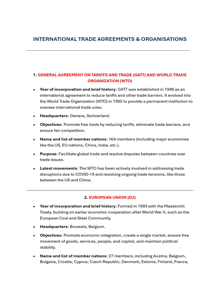 International Trade Agreements | PDF | European Union | European ...
