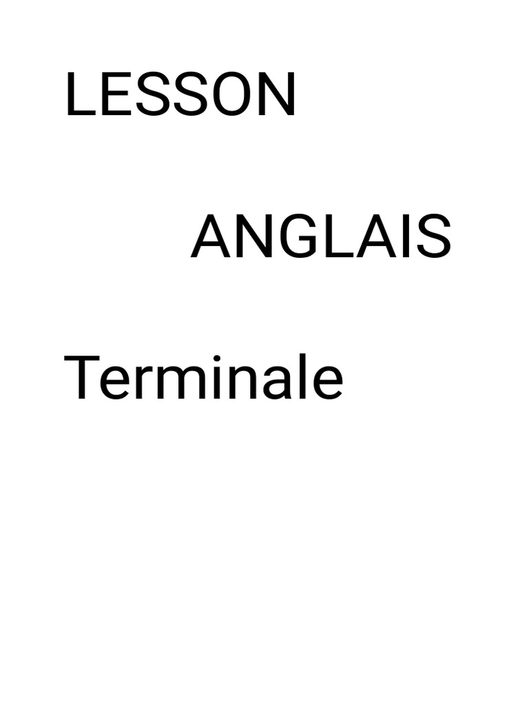 Lesson Anglais Terminale (73 Pages) | PDF | Agriculture | Deforestation
