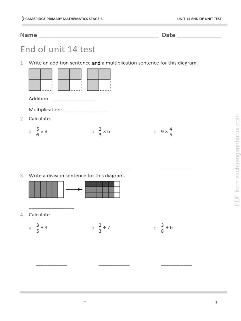 Prim Maths 6 2ed TR Unit 14 Test | PDF | Mathematical Notation ...
