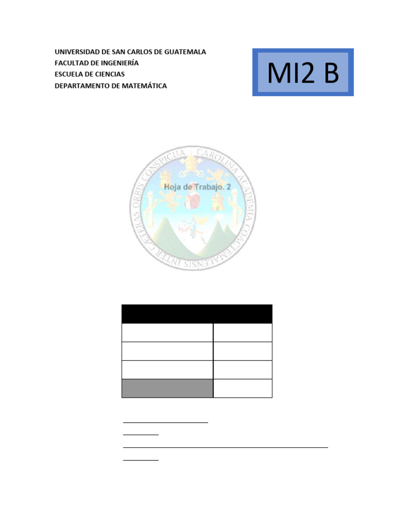 Hoja de Trabajo2 - 202201461 | PDF