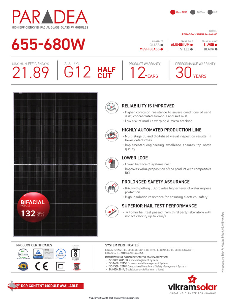 High Efficiency Bifacial PV Modules | PDF | Solar Panel | Electricity
