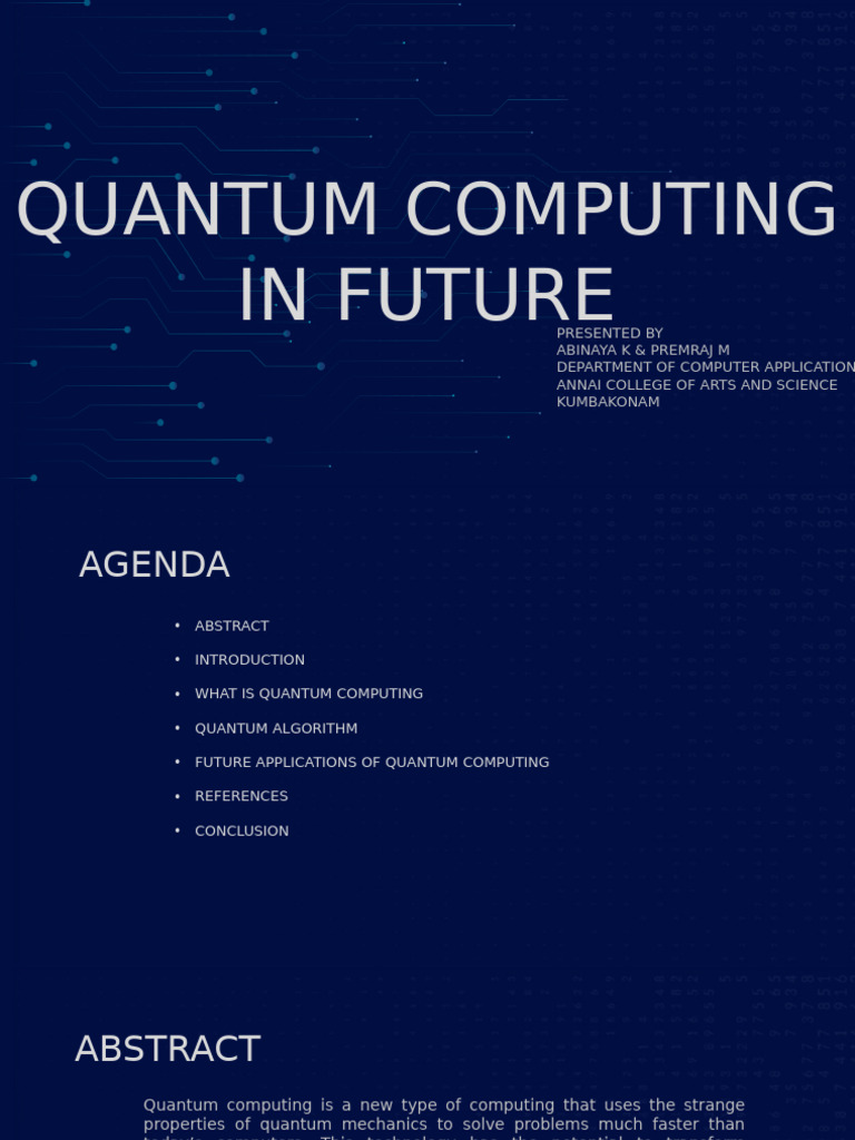 Quantum Computing PPT BY PREM AND ABI | PDF | Quantum Computing | Computing