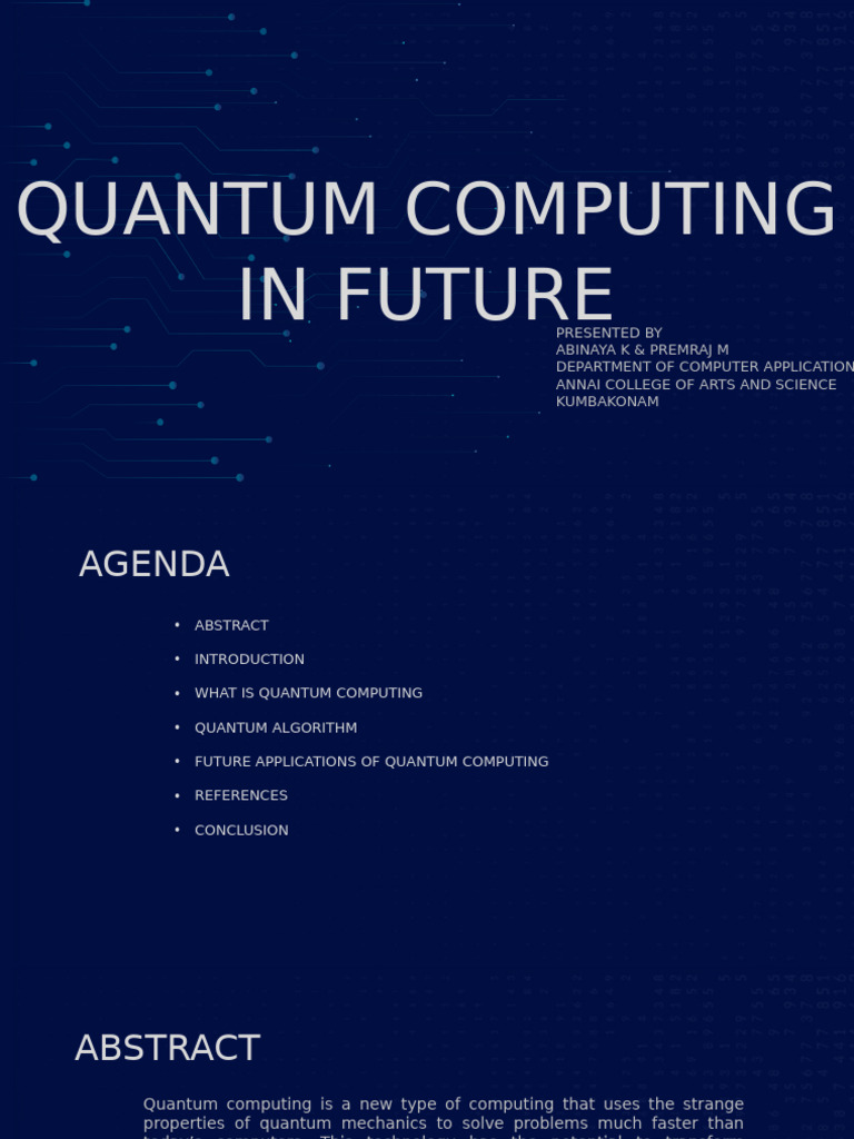 Quantum Computing PPT BY PREM AND ABI | PDF | Quantum Computing | Computing