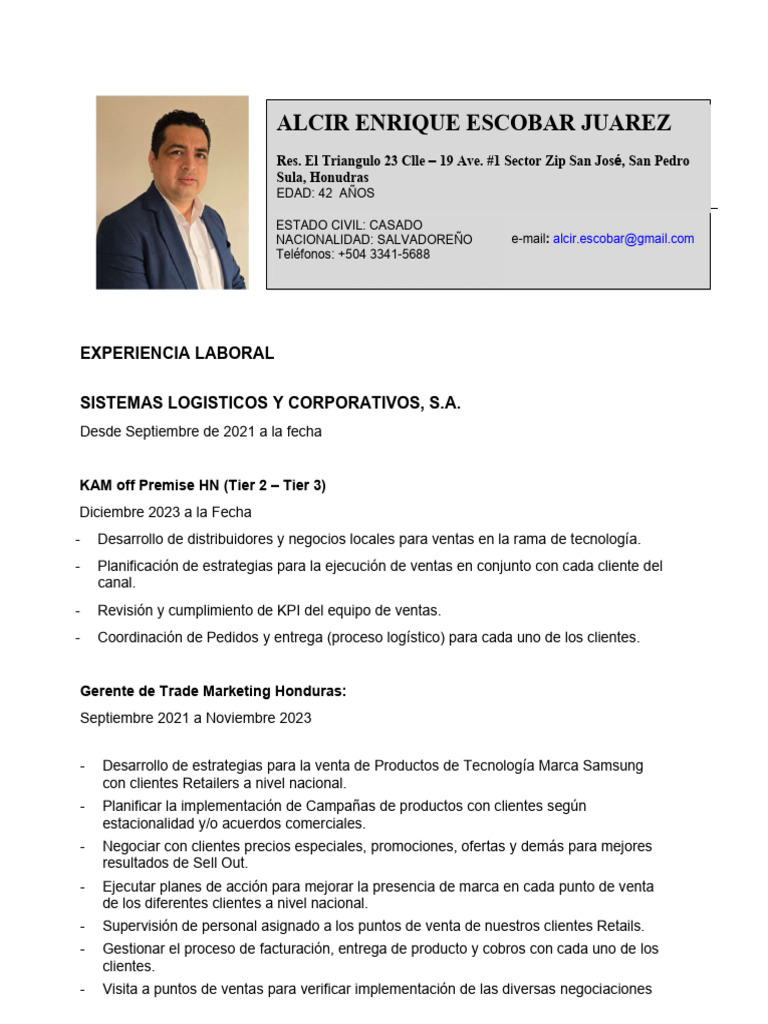 CV Alcir Escobar | PDF | Contabilidad | Auditoría