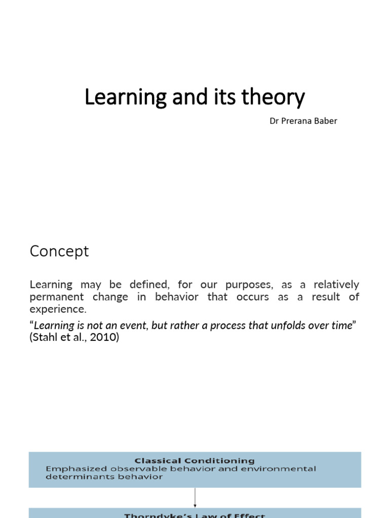 Learning Theories: Conditioning & Behavior | PDF | Reinforcement | Behavior