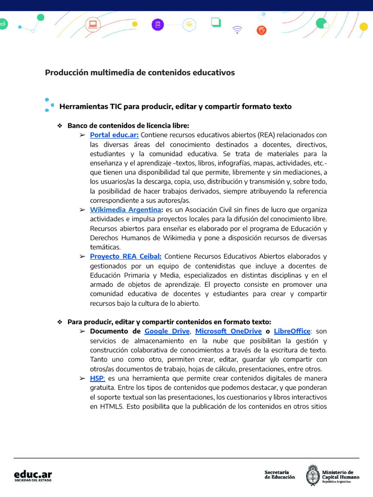 Herramientas TIC para Producir, Editar y Compartir Formato Texto | PDF