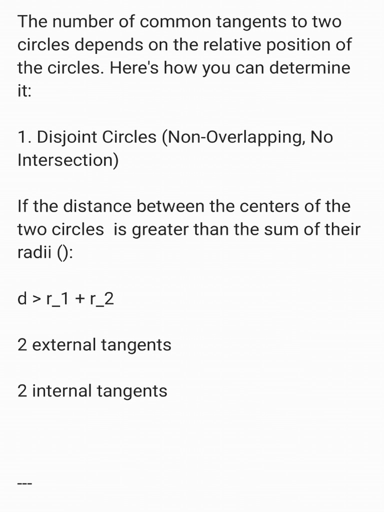 Common tangent of circles | PDF