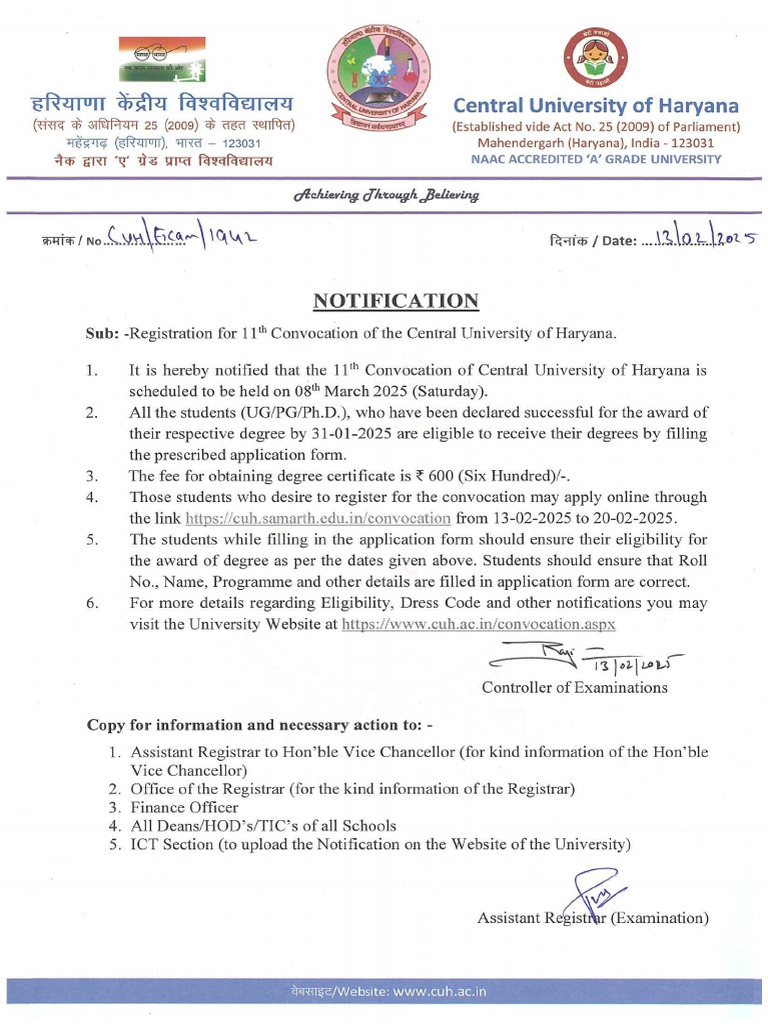 0Notification regarding Registration for 11th Convocation 2025 (1) | PDF