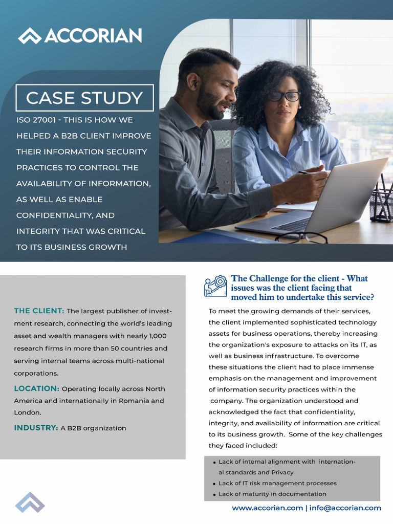 Case Study ISO 27001 SOC 2 Blue Matrix | PDF