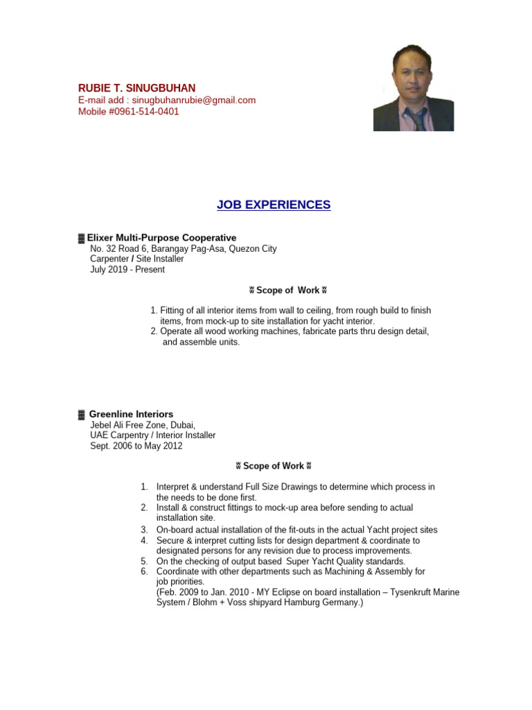 RUBIE-SINUGBUHAN-final-CV(1) | PDF | Philippines