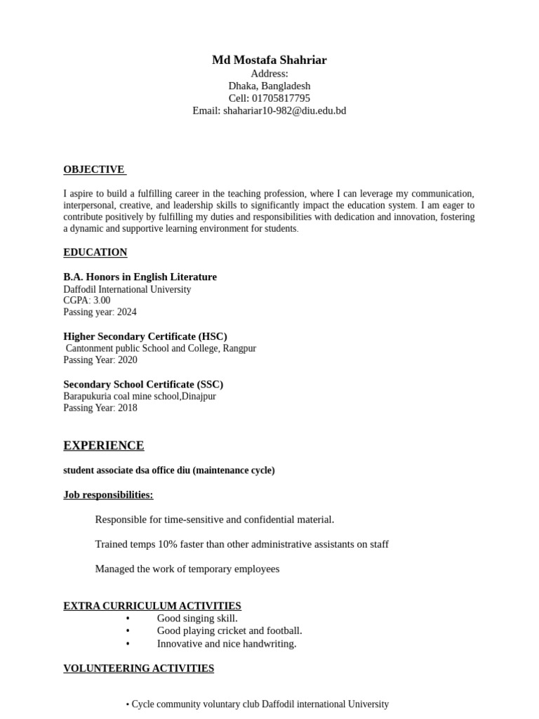 Sample CV 2 | PDF