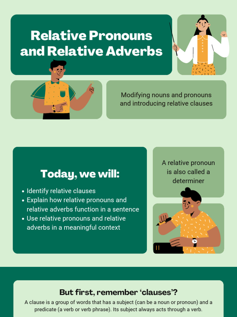 Understanding Relative Pronouns & Adverbs | PDF | Clause | Adverb