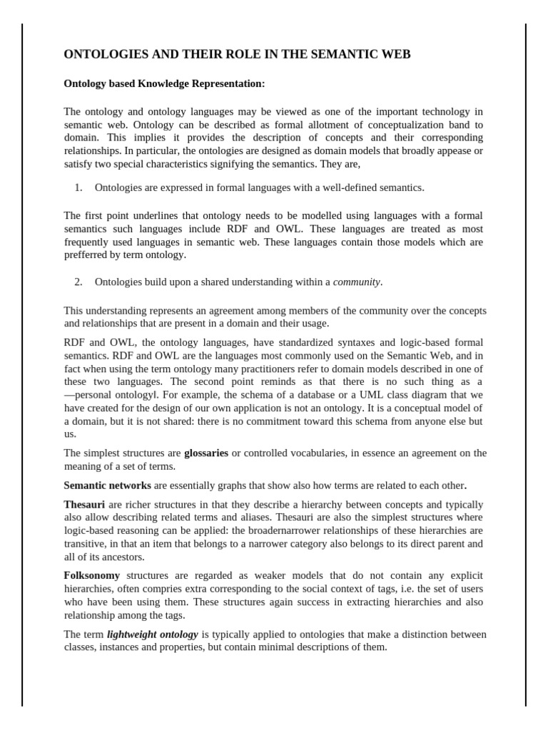 Role of Ontologies in Semantic Web | PDF | Resource Description Framework | Html