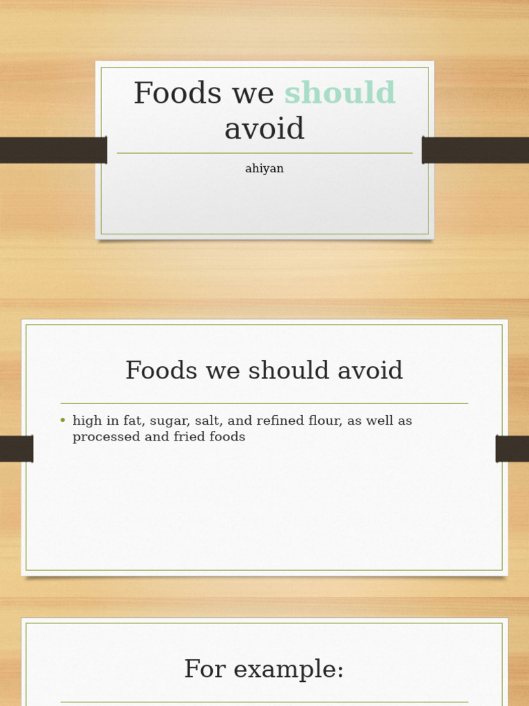 Foods we should avoid(ahiyan) | PDF