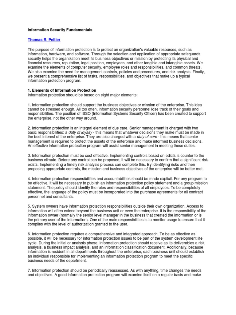 Information Security Essentials Guide | PDF | Information Security ...