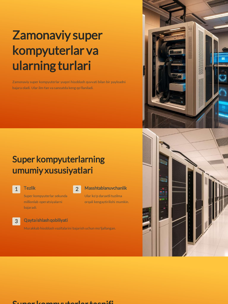 Zamonaviy Super Kompyuterlar Va Ularning Turlari | PDF