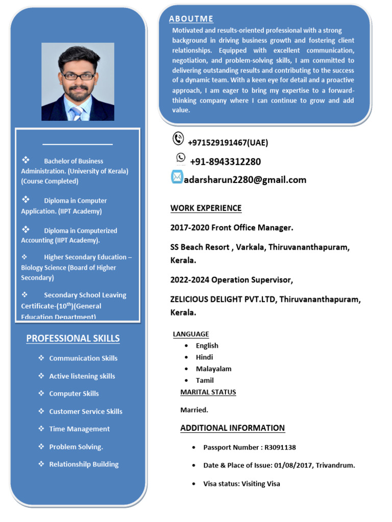 BIODATA+Adarsh-1 | PDF | Cognition