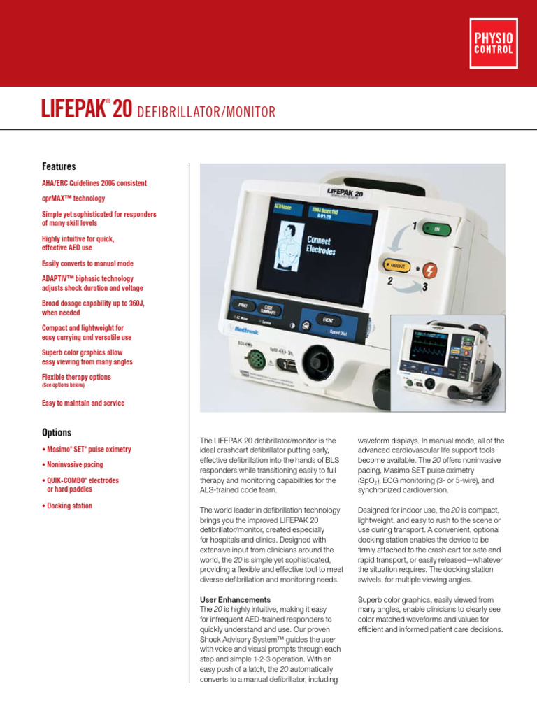 Lifepak 20 Meditronic - Defib | PDF | Electrocardiography ...