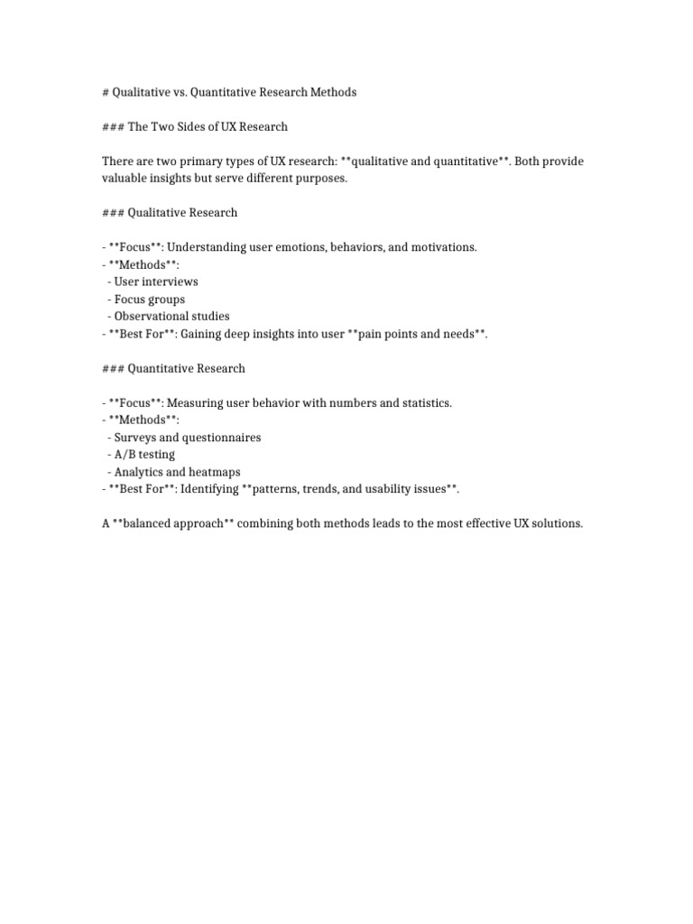 Qualitative vs. Quantitative Research Methods | PDF