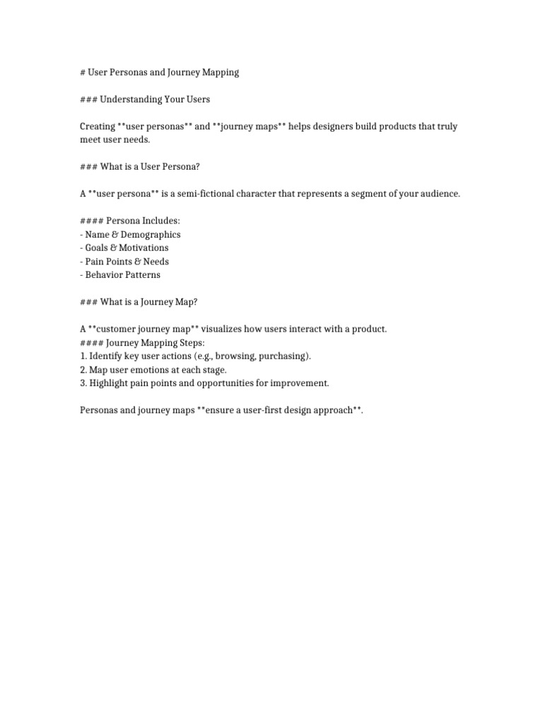User Personas and Journey Mapping Guide | PDF