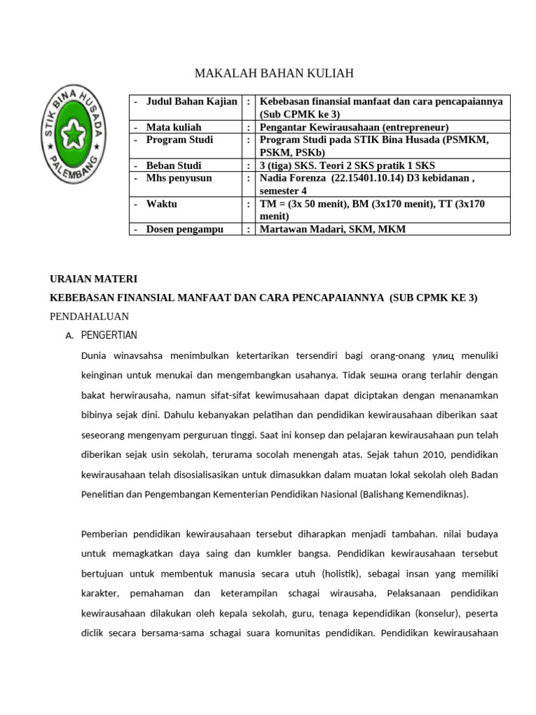 Kebebasan Finansial: Manfaat & Cara | PDF