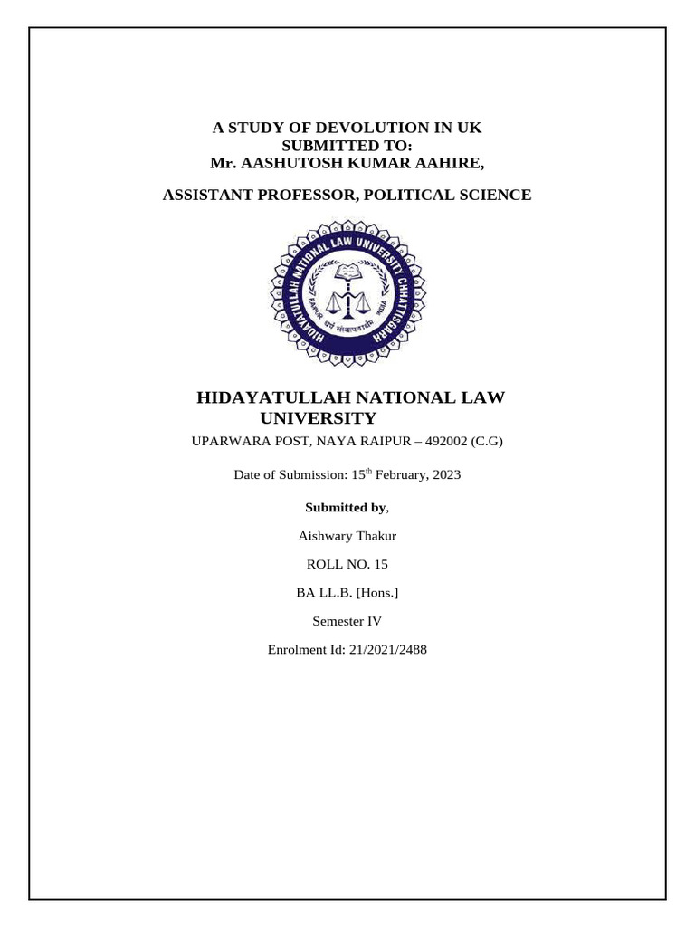 A Study of Devolution in UK | PDF | Devolution | United Kingdom