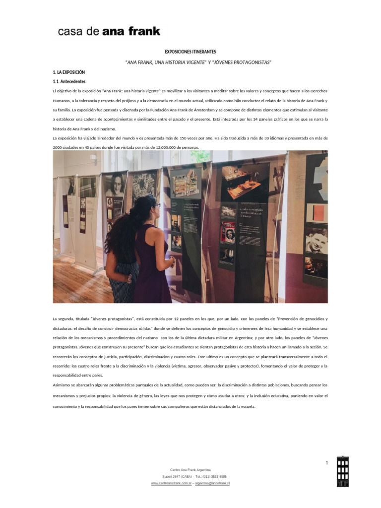 Exposiciones Itinerantes de Ana Frank | PDF | Democracia | Ideologías ...