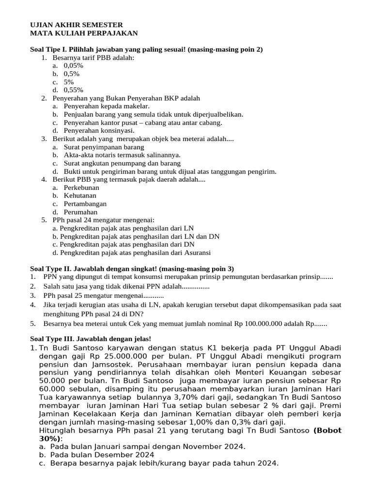 PERPAJAKAN UAS - Ampana | PDF