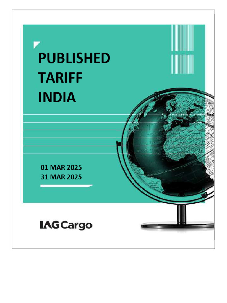 IAG Cargo Published Tariff Sheet Eff 01mar2025 To 31mar2025 | PDF ...