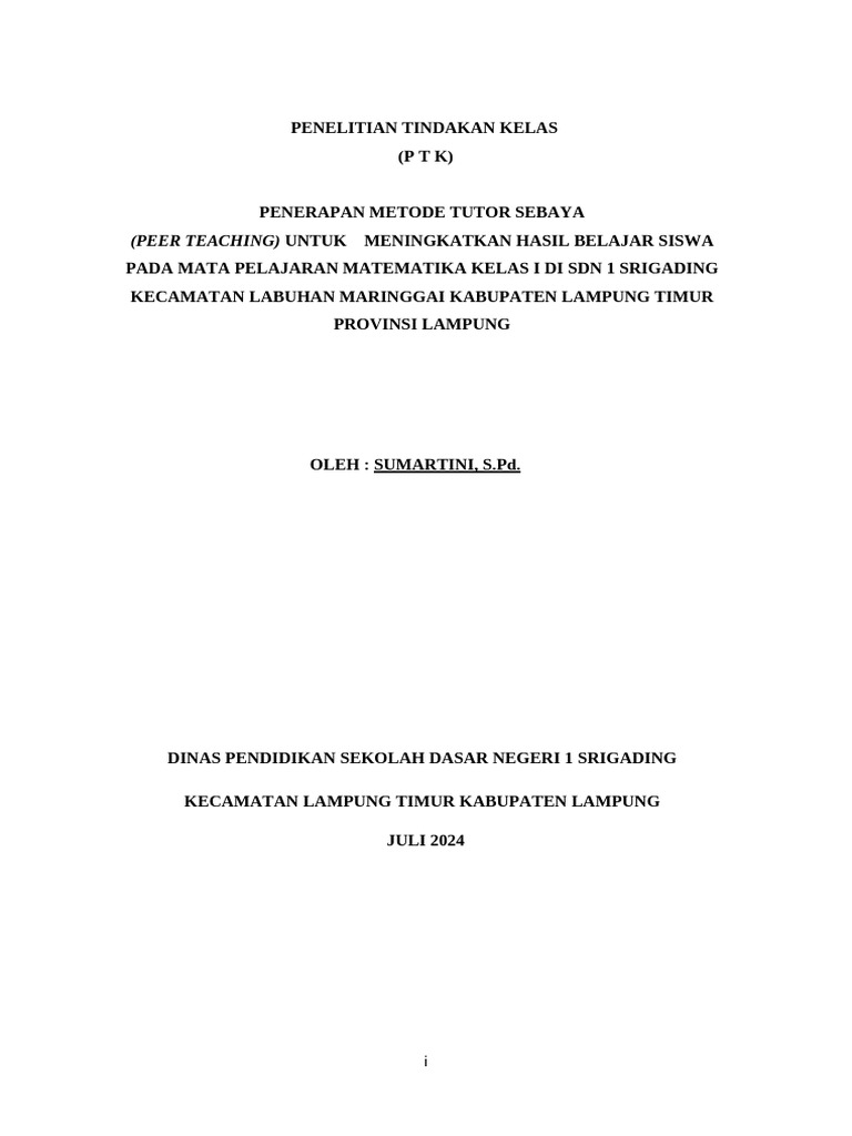 PTK - Sumartini - 2025 Monev | PDF