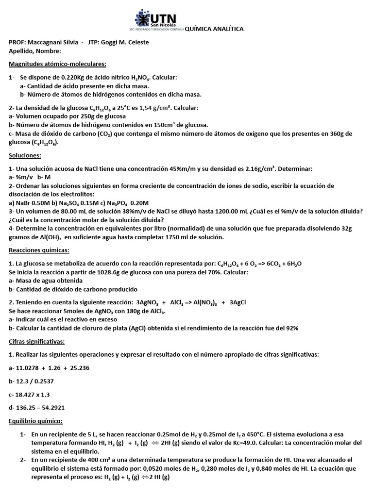 1,2,3. Pr-Ctica Parcial | PDF | Equilibrio químico | Ph