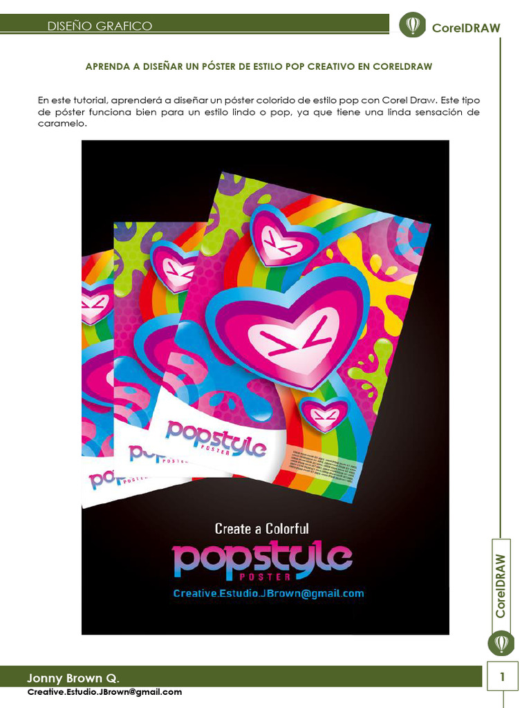 Aprenda A Diseñar Un Póster de Estilo Pop Creativo en CorelDraw | PDF ...